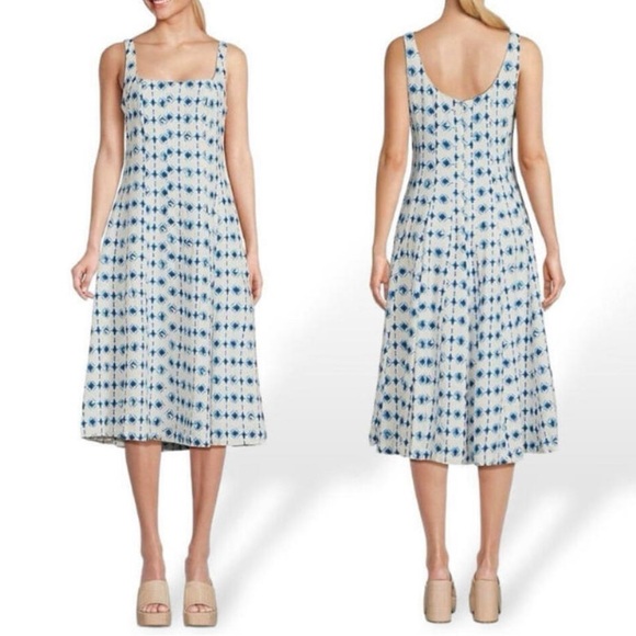 Christian Lacroix | Dresses | Christian Lacroix Linen Blend Square Neck ...